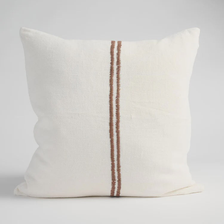 Eadie Lifestyle Orion Linen Cushion | Off White/ Chocolate – Harry and Kit