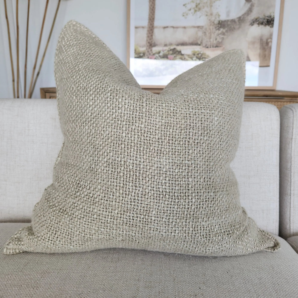 Macey and Moore Detente Hand-loomed Rustic Texture French Linen Cushio ...