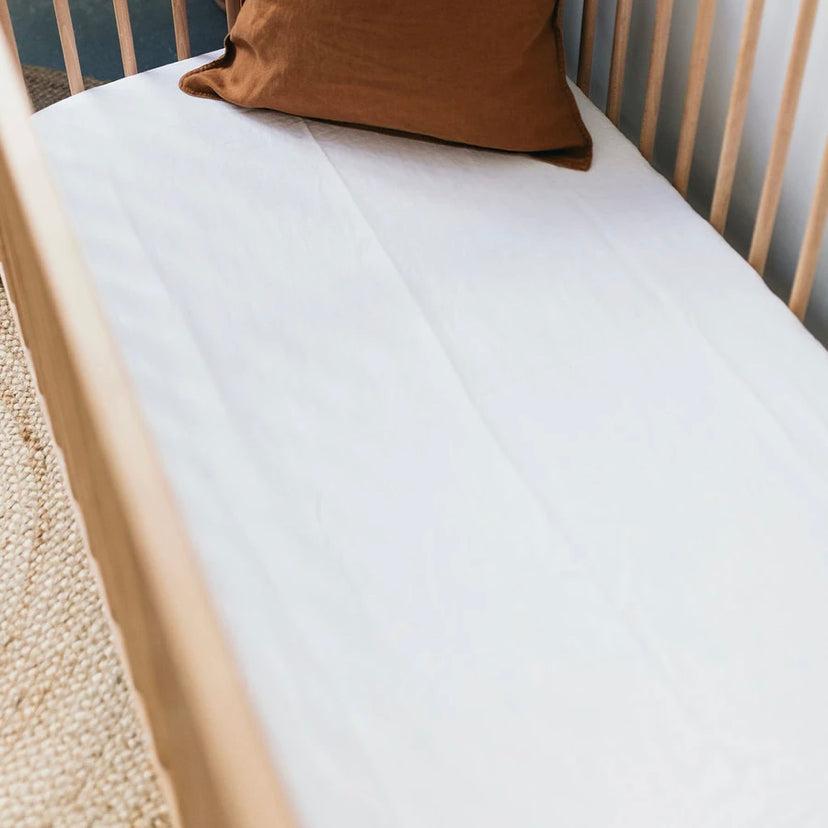 Linen Social White Linen Cot Sheet – Harry and Kit